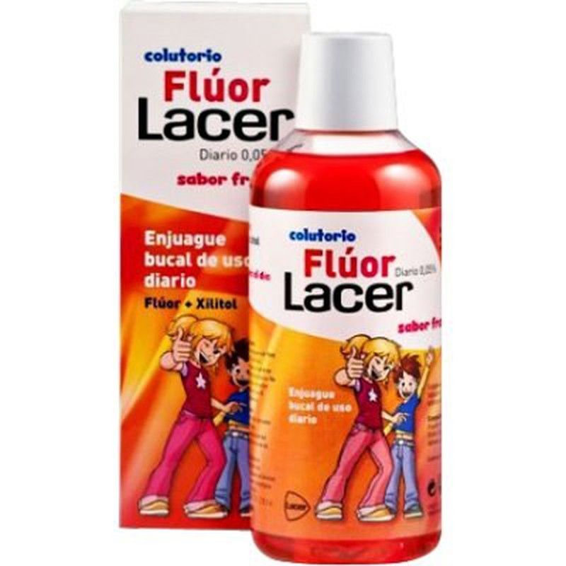 Colutorio Flúor Lacer 500 ml Junior Sabor Fresa — Farmacia Leon
