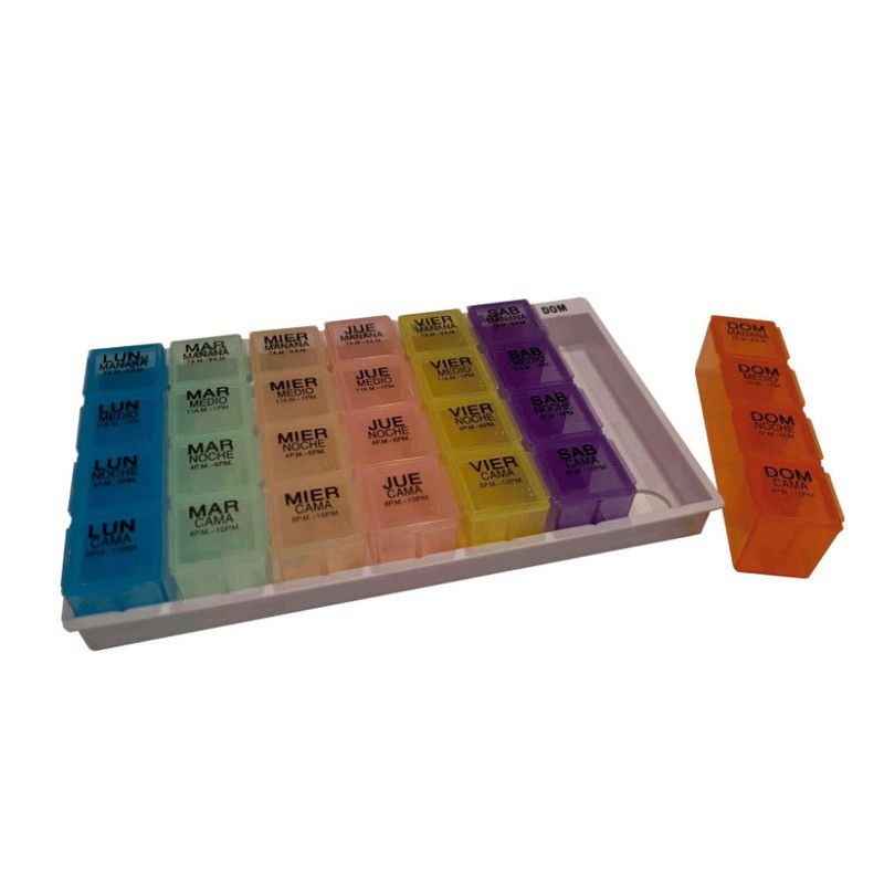 Pastillero semanal grande 4 tomas — Farmacia Leon